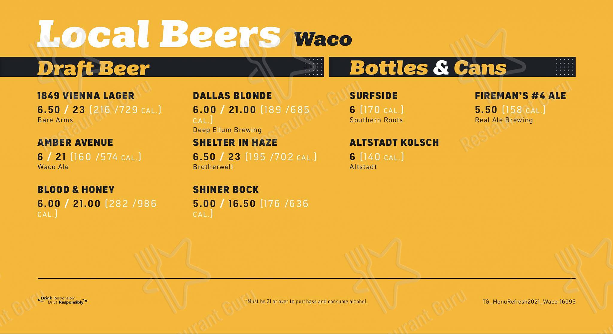 Carta del pub y bar Topgolf Waco, Waco