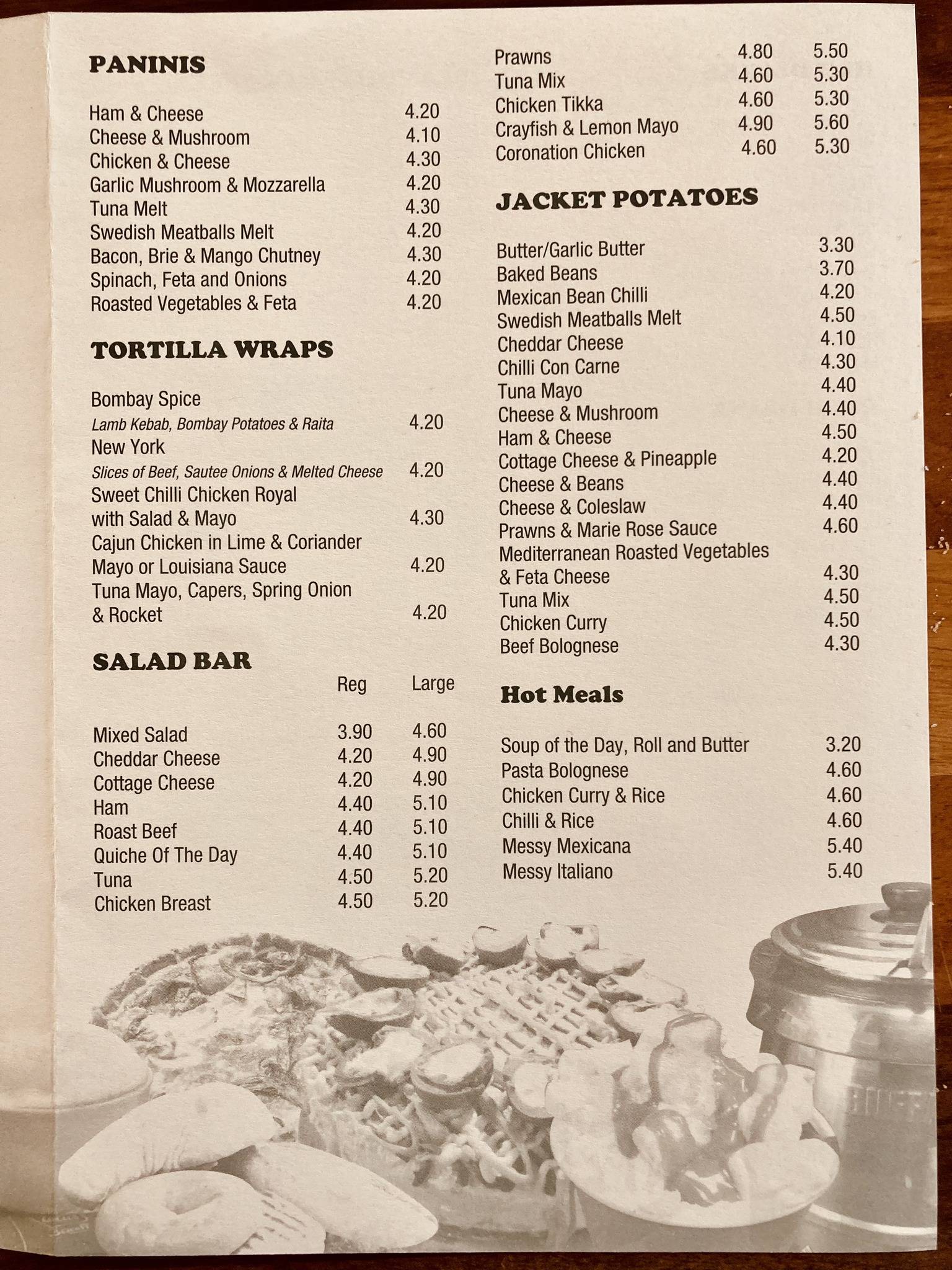 Menu at Toppers Deli cafe, Halifax