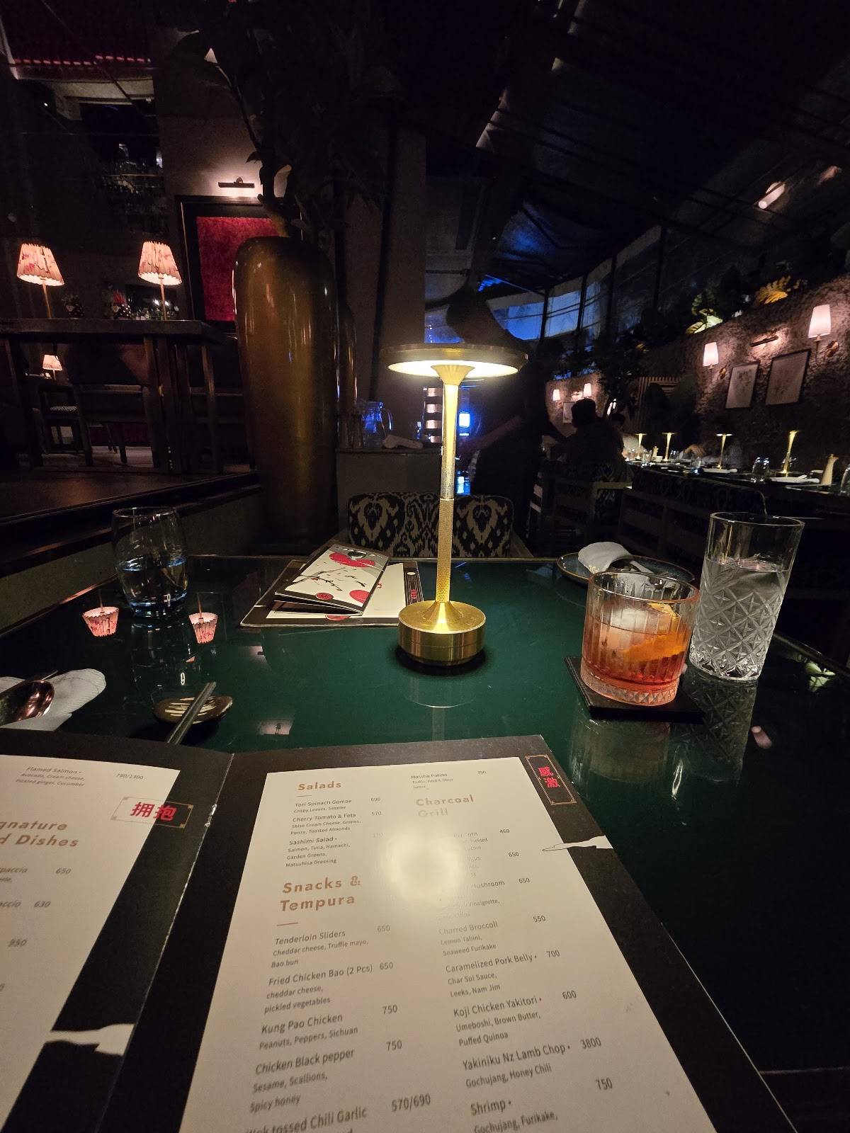 Menu at Torii, Mumbai
