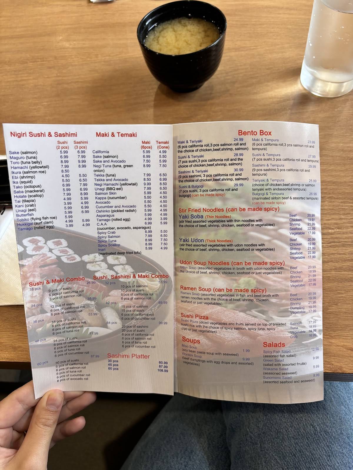 Menu at Toro Sushi Restaurant, Belleville