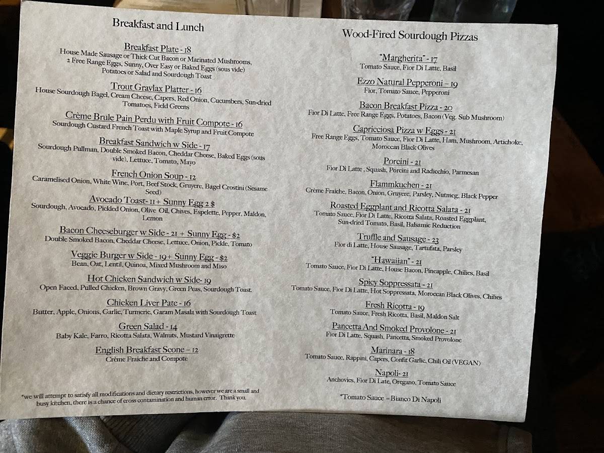 Menu at Botham’s pub & bar, Toronto
