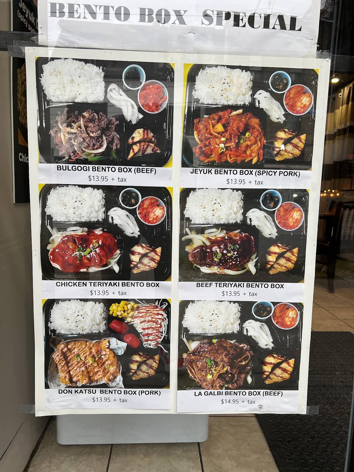 Carta de Daol Korean Restaurant, Toronto