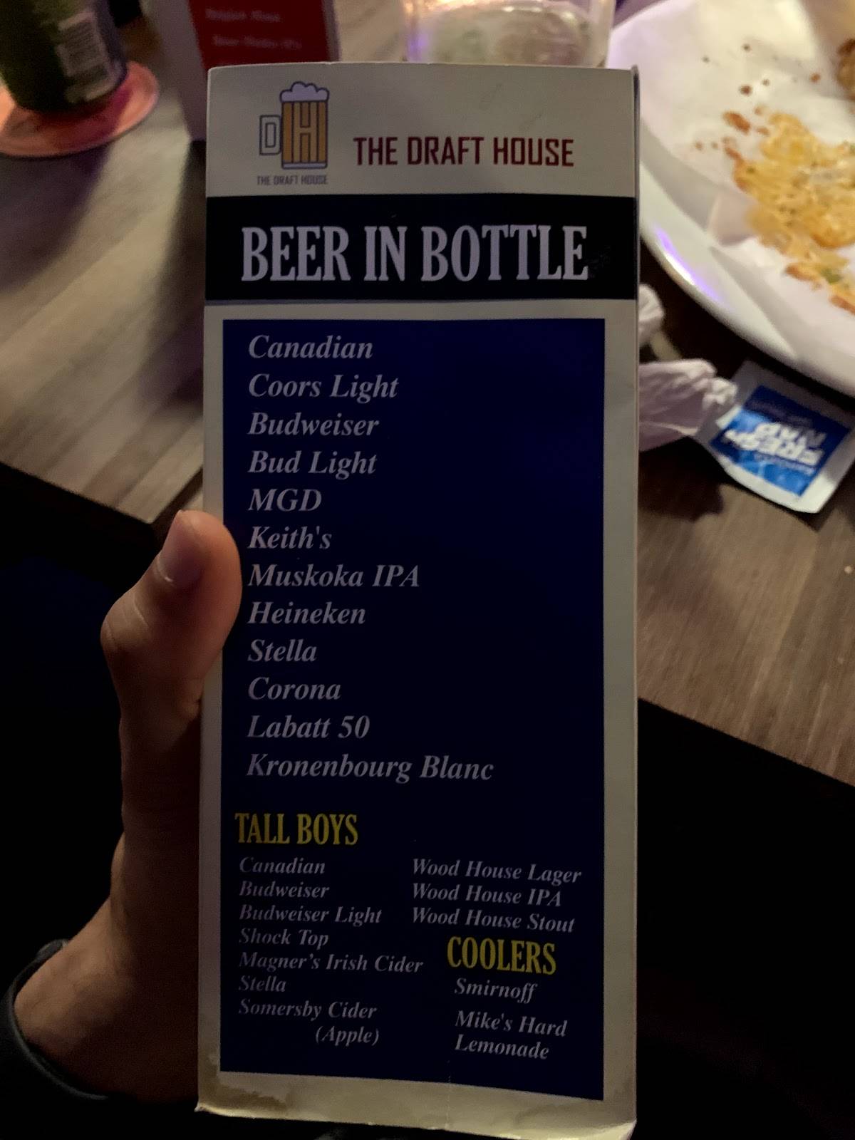 Menu at The Draft House pub & bar, Toronto