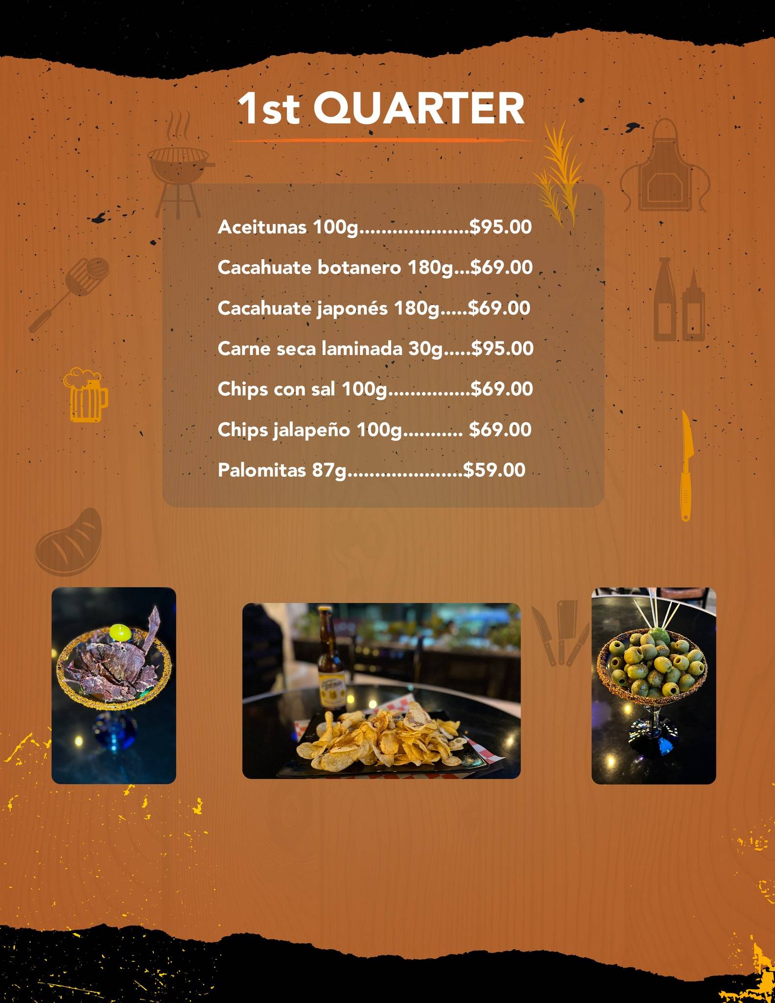 Carta de Alabama Sports Bar & Grill, Torreón