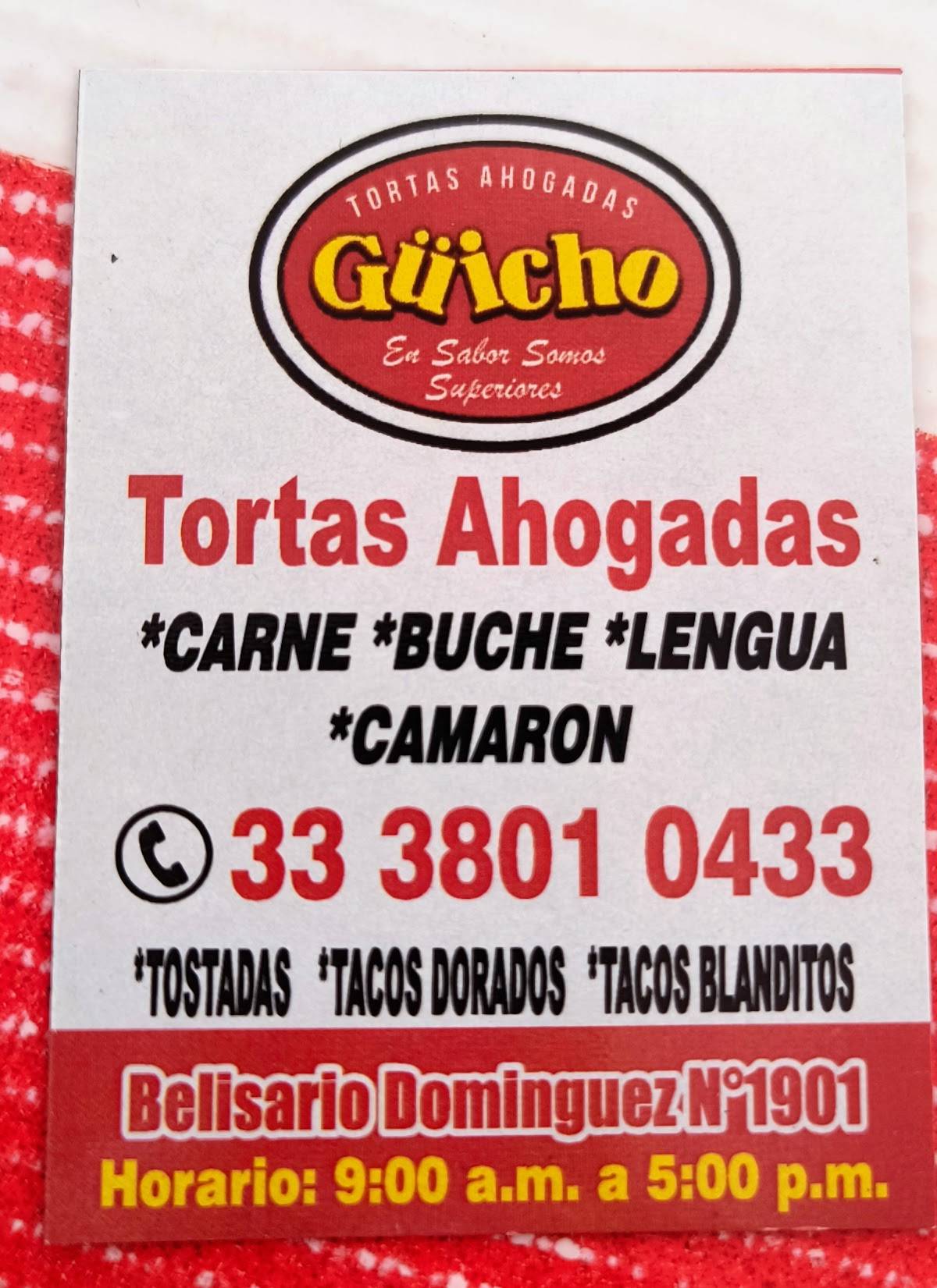 Carta del restaurante Tortas Ahogadas Güicho, Guadalajara, Av ...