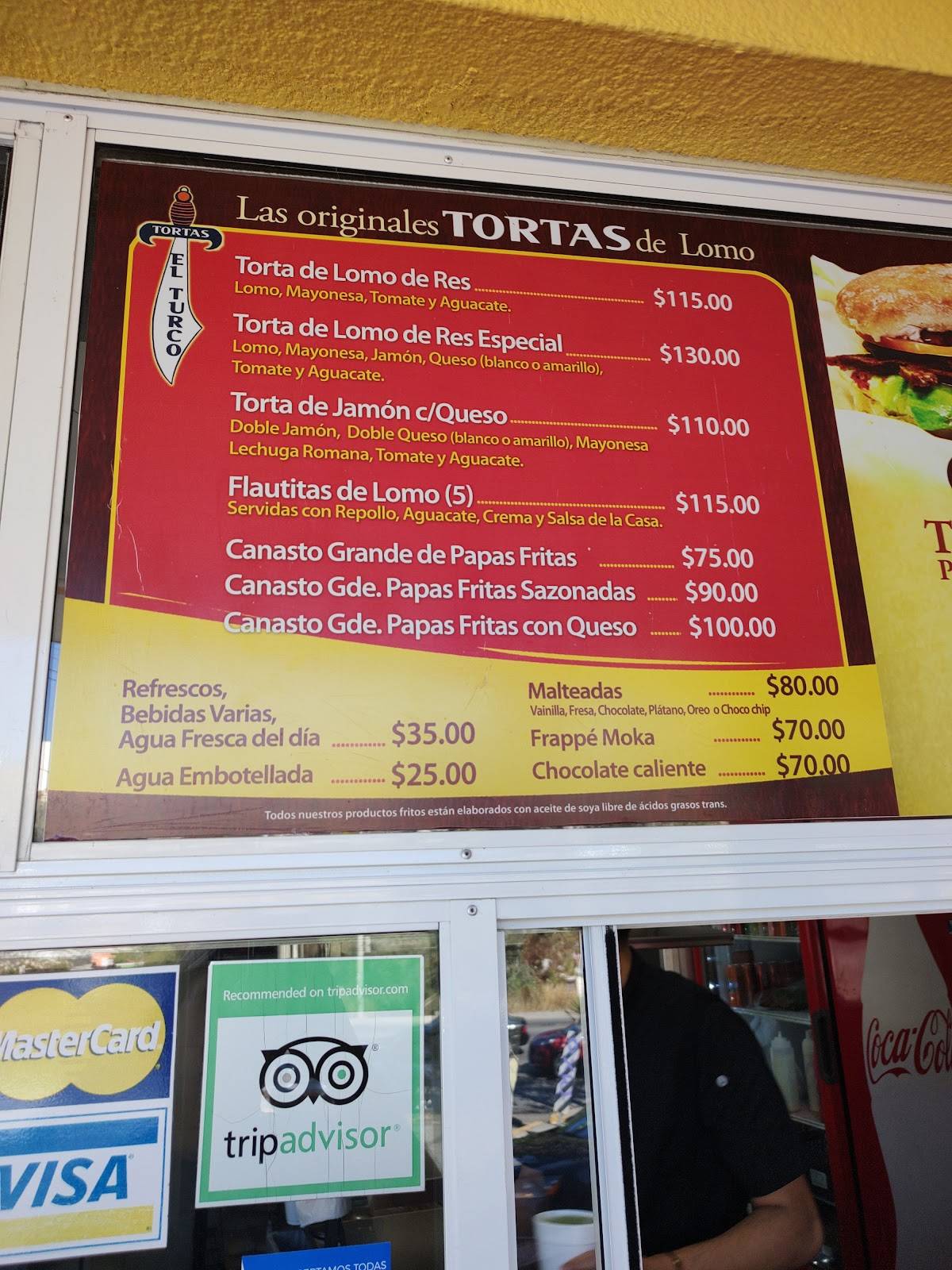Menu at Tortas El Turco (Cuauhtémoc) restaurant, Tijuana, Huajuco 19