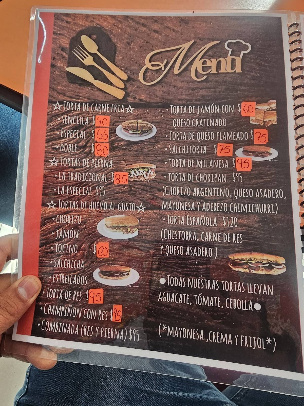 Carta del restaurante Tortas Romero, Monterrey, Padre Mier 1395a