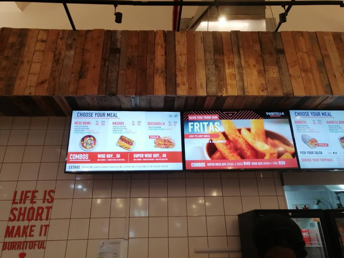 Menu at Tortilla Modern Mexican, Canal Walk restaurant, Cape Town