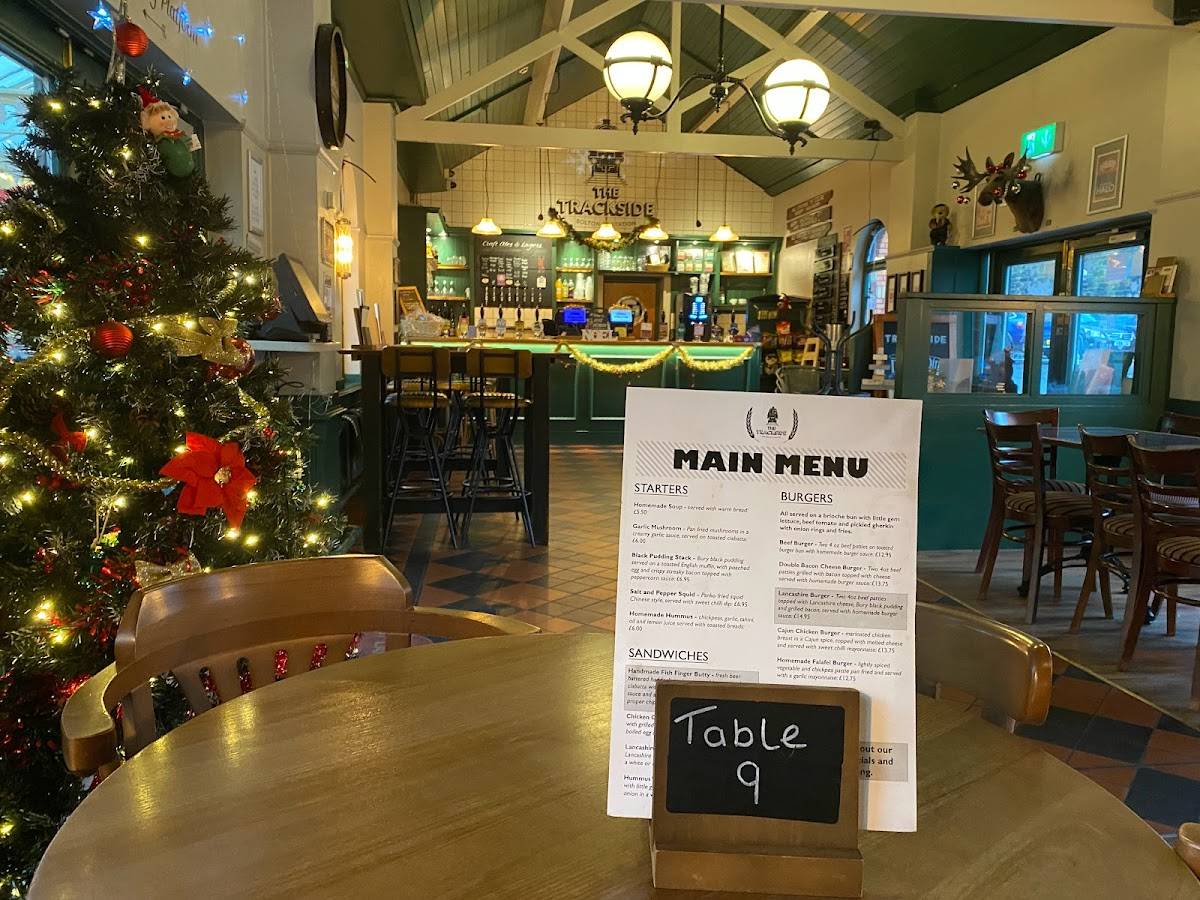 Menu at Trackside Bar, Bury