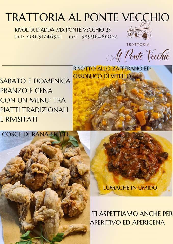 Menu da Al Ponte Vecchio ristorante, Rivolta d' Adda