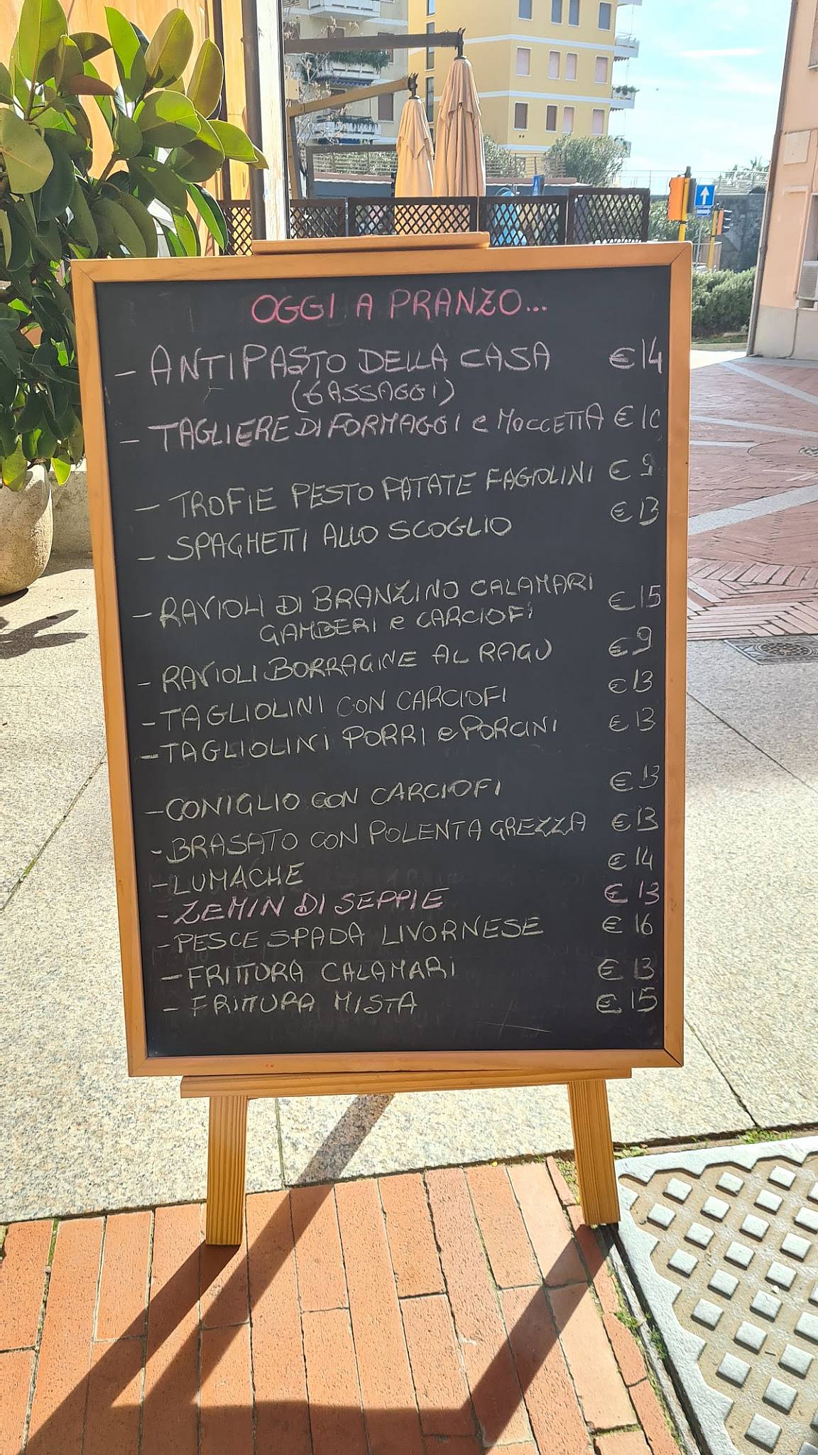 Menu da Trattoria da Barbara, San Lorenzo al Mare