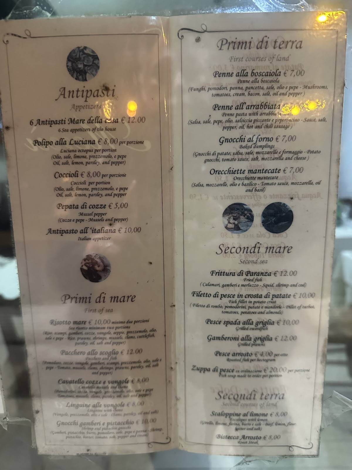Menu da Trattoria Da Zia Franca Cucina Tipica Tarantina ristorante, Taranto
