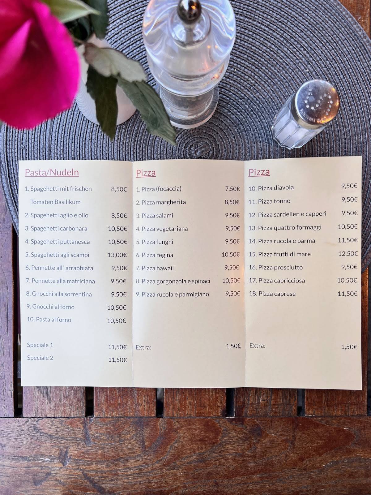 Speisekarte von Tre Stelle Restaurante, München