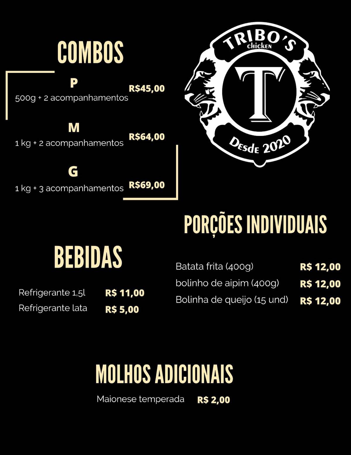 Menu em Tribo's chicken pub & Bar, Vila Velha