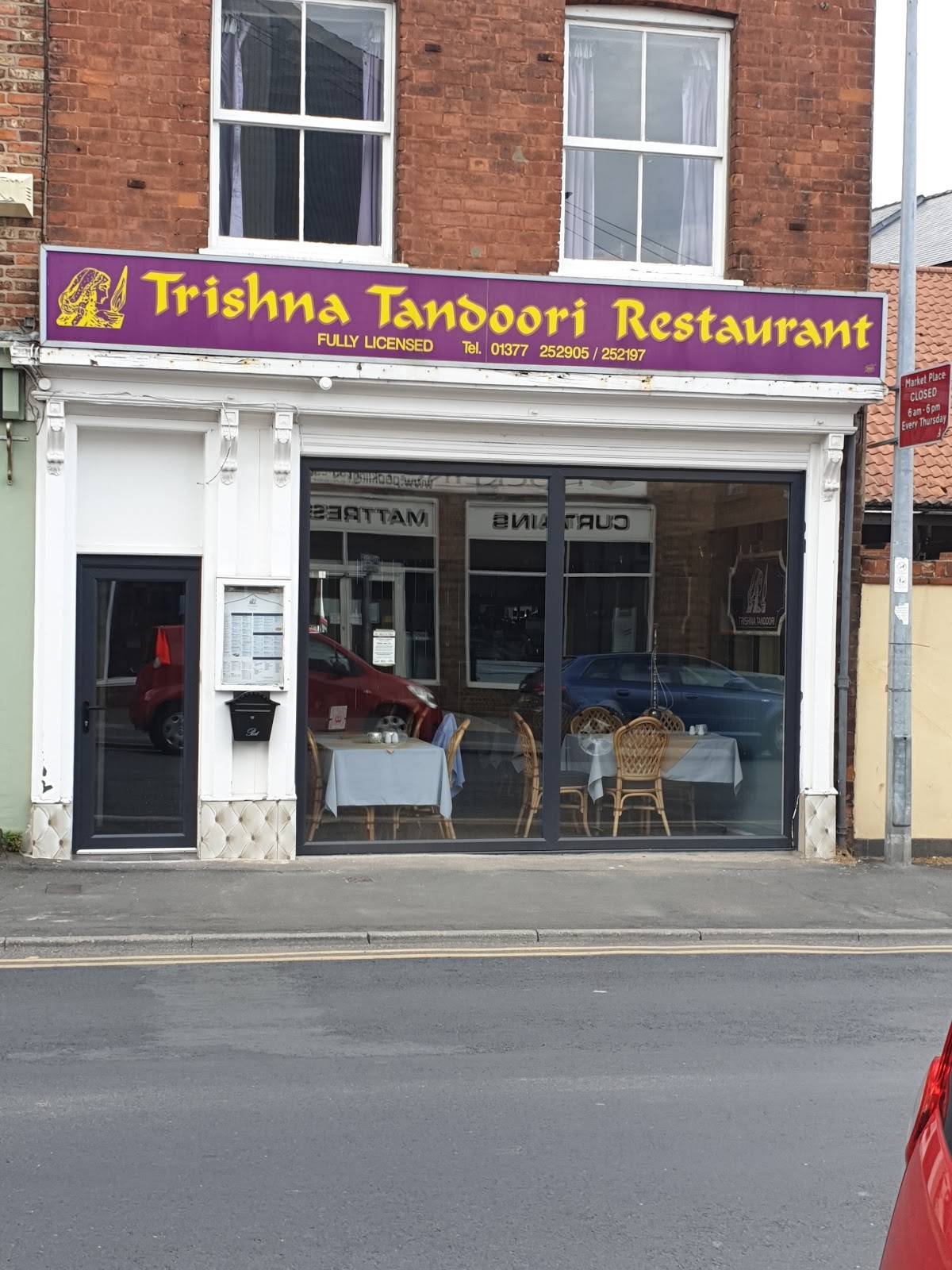 Menu at Trishna Tandoori restaurant, Driffield