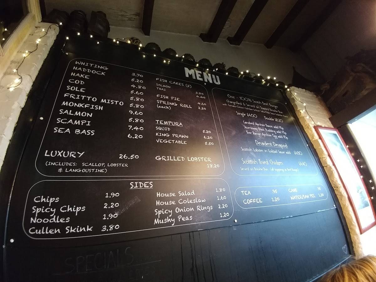 Menu at The Wee Hurrie fast food, Troon