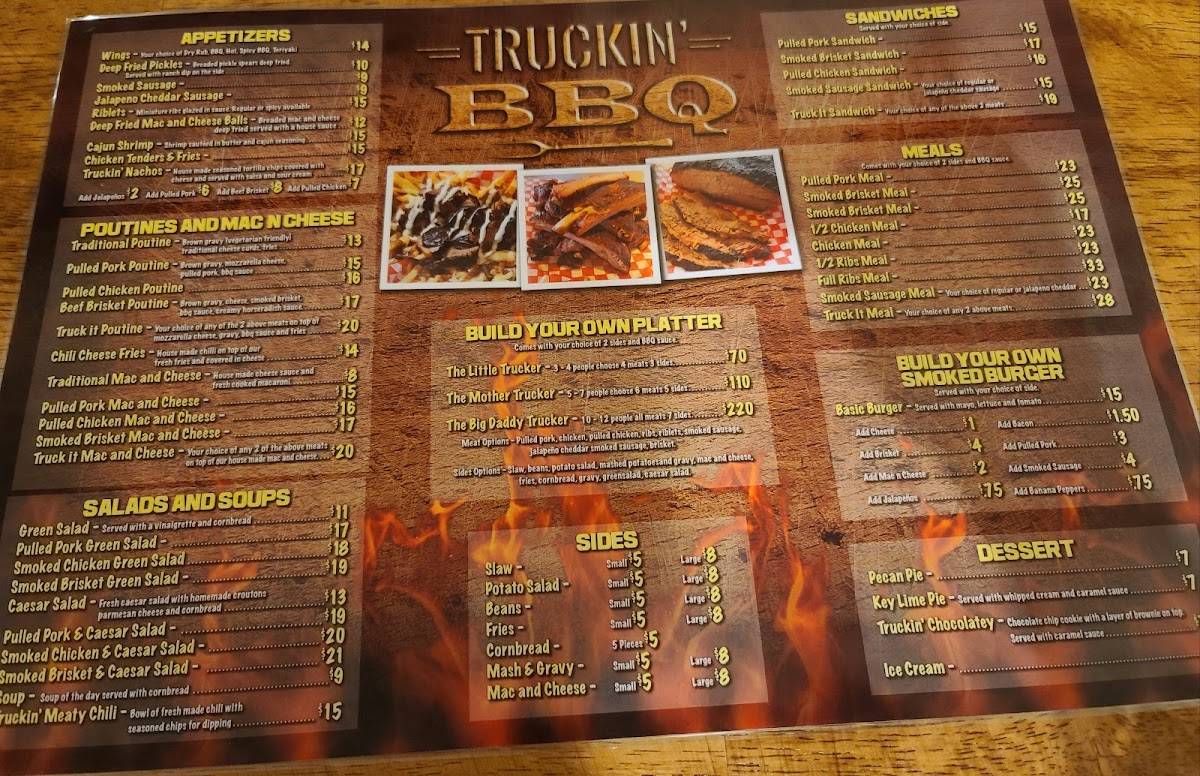 Carta de Truckin’ BBQ, Surrey