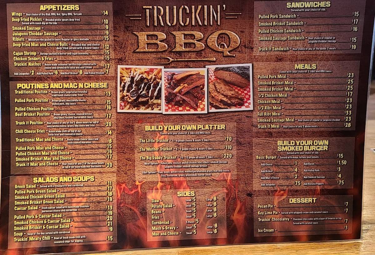 Carta de Truckin’ BBQ, Surrey