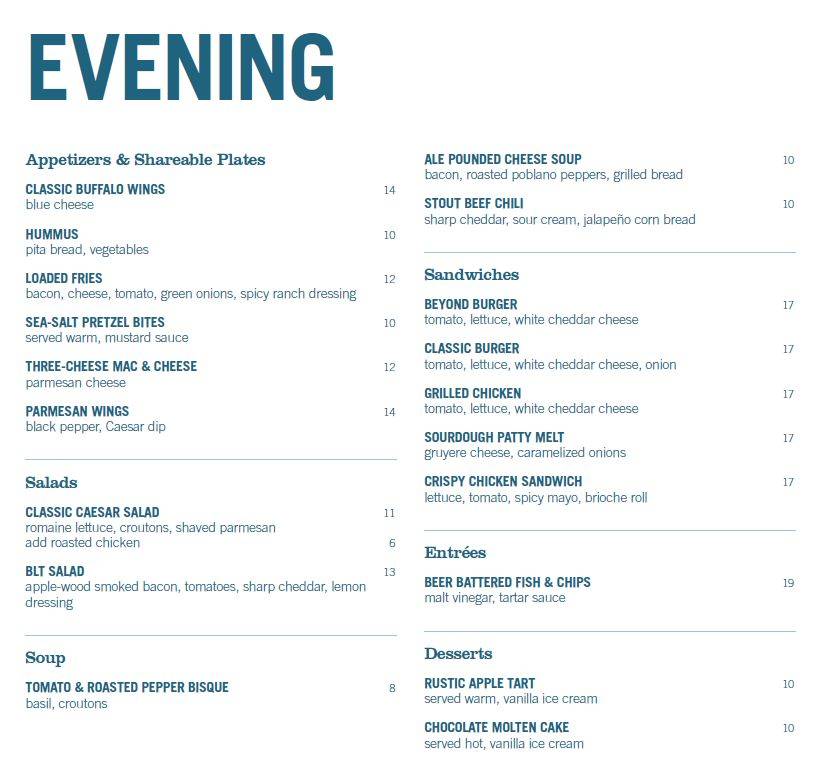 Menu at True North Bistro restaurant, Fargo