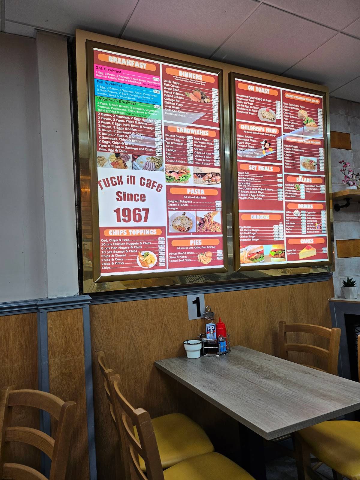 Menu at Tuck in Cafe, Cardiff