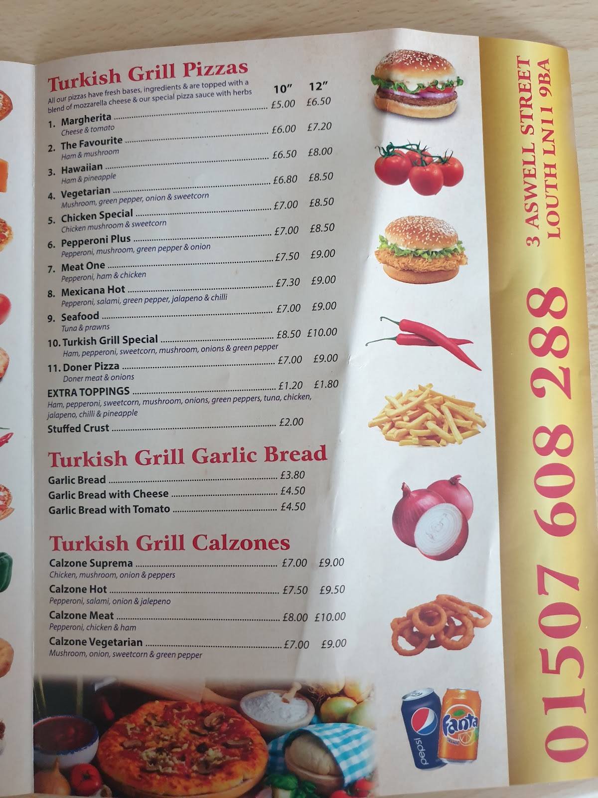 Menu at Turkish Grill restaurant, Louth