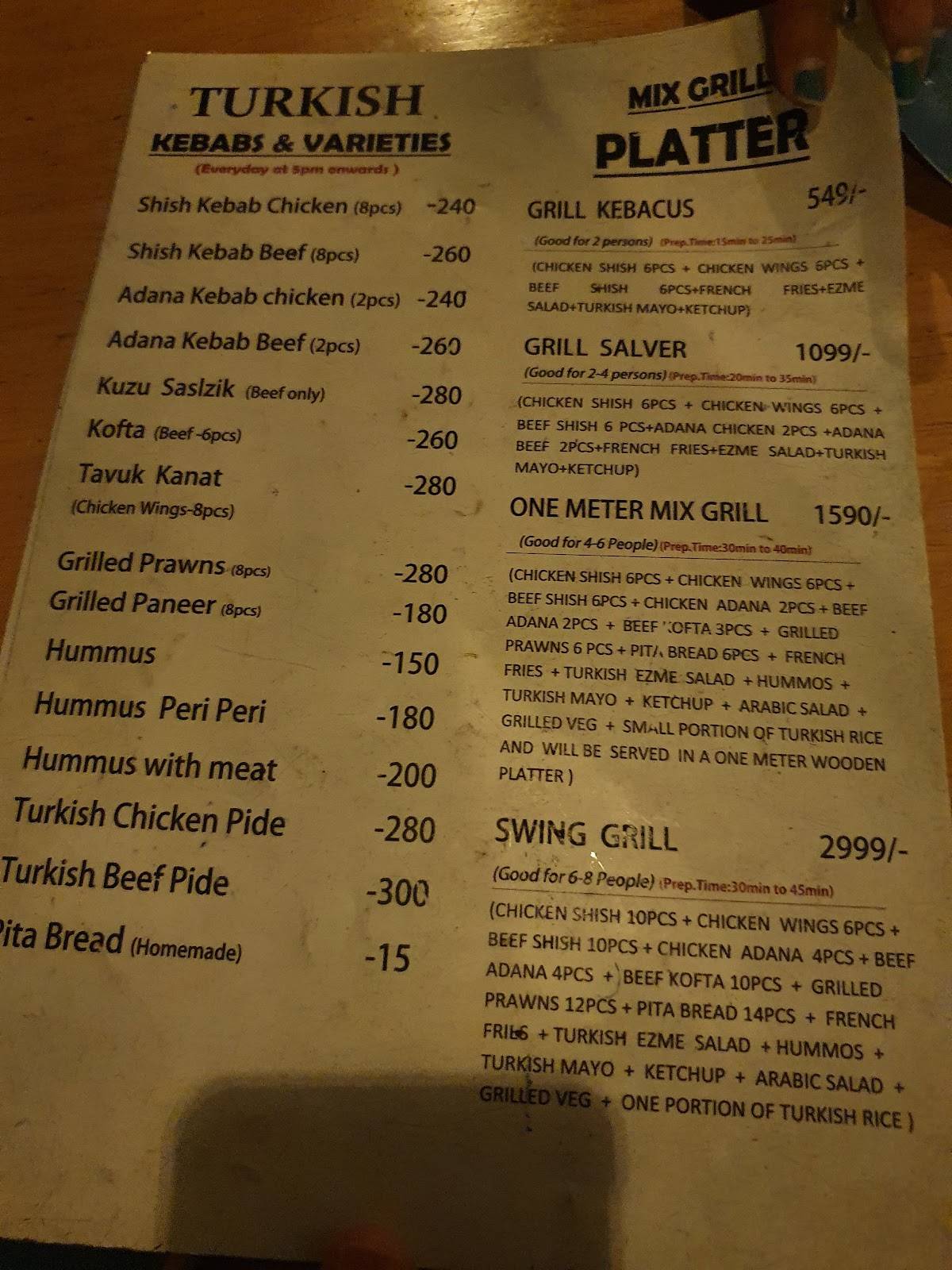 Menu at Turkwise - Turkish Restaurant & Cafe, Kannur