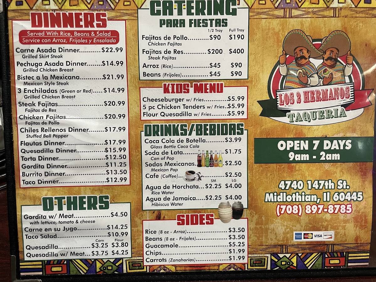 Menu at Two Brothers Taco Shop restaurant, Midlothian