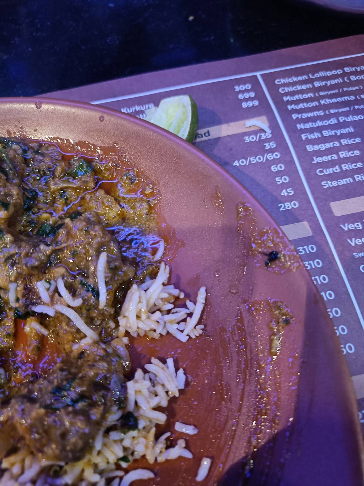 Menu at Ujwala Grand, Domara Pocham Pally