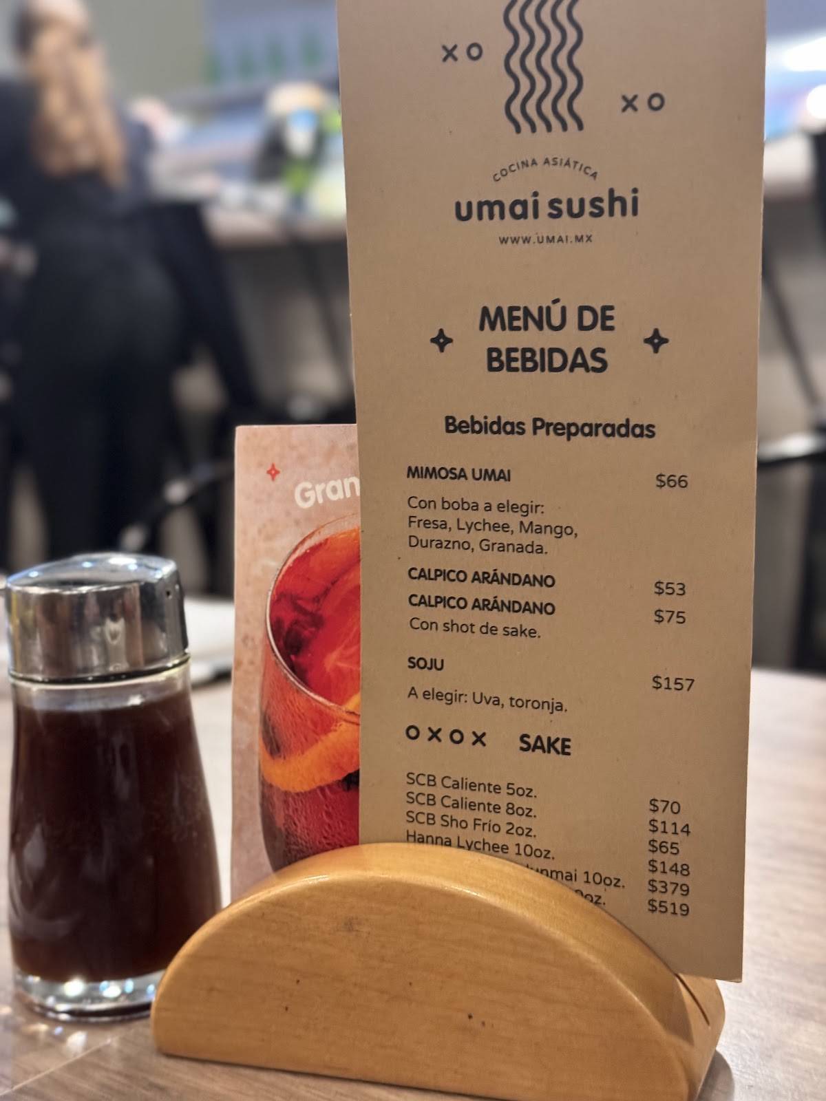 Carta del restaurante Umai Sushi, Tijuana, P.º del Pedregal 460-9