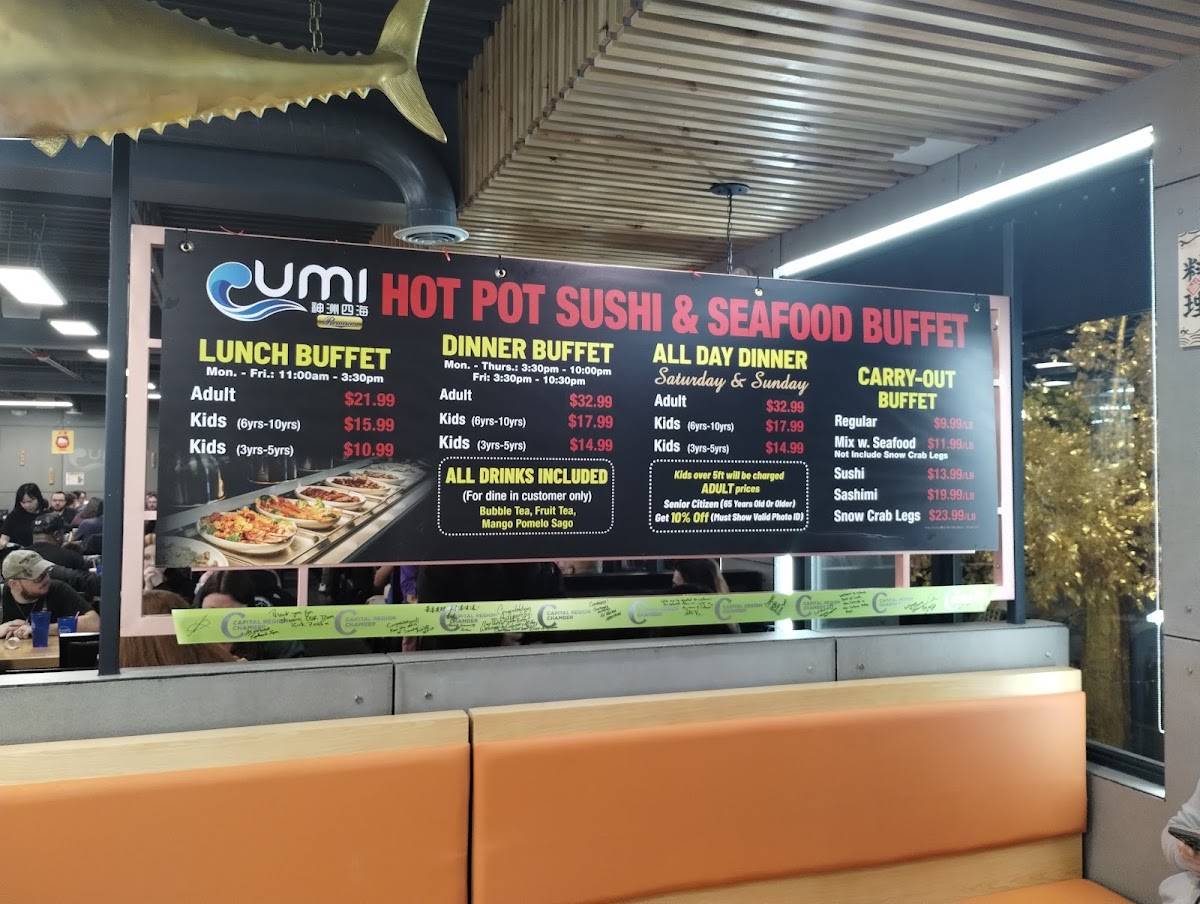 Menu at Umi Hotpot Sushi & Seafood Buffet restaurant, Albany