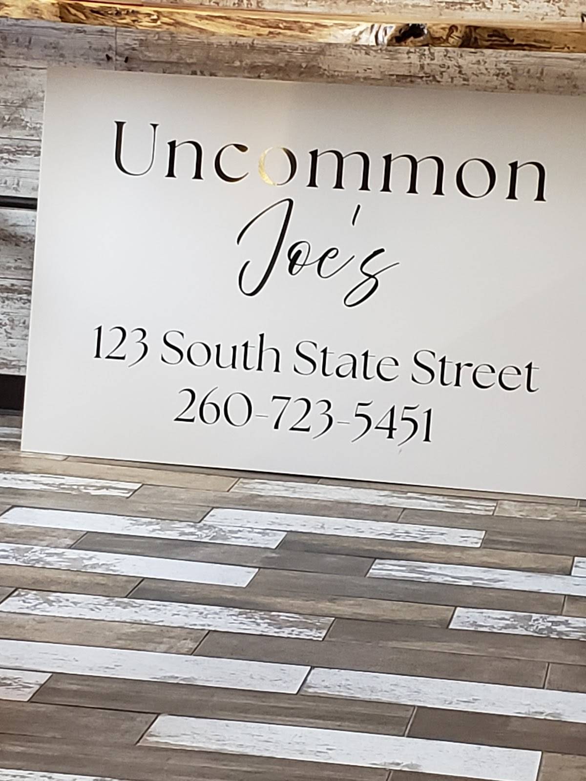Menu at Uncommon Joe's restaurant, South Whitley