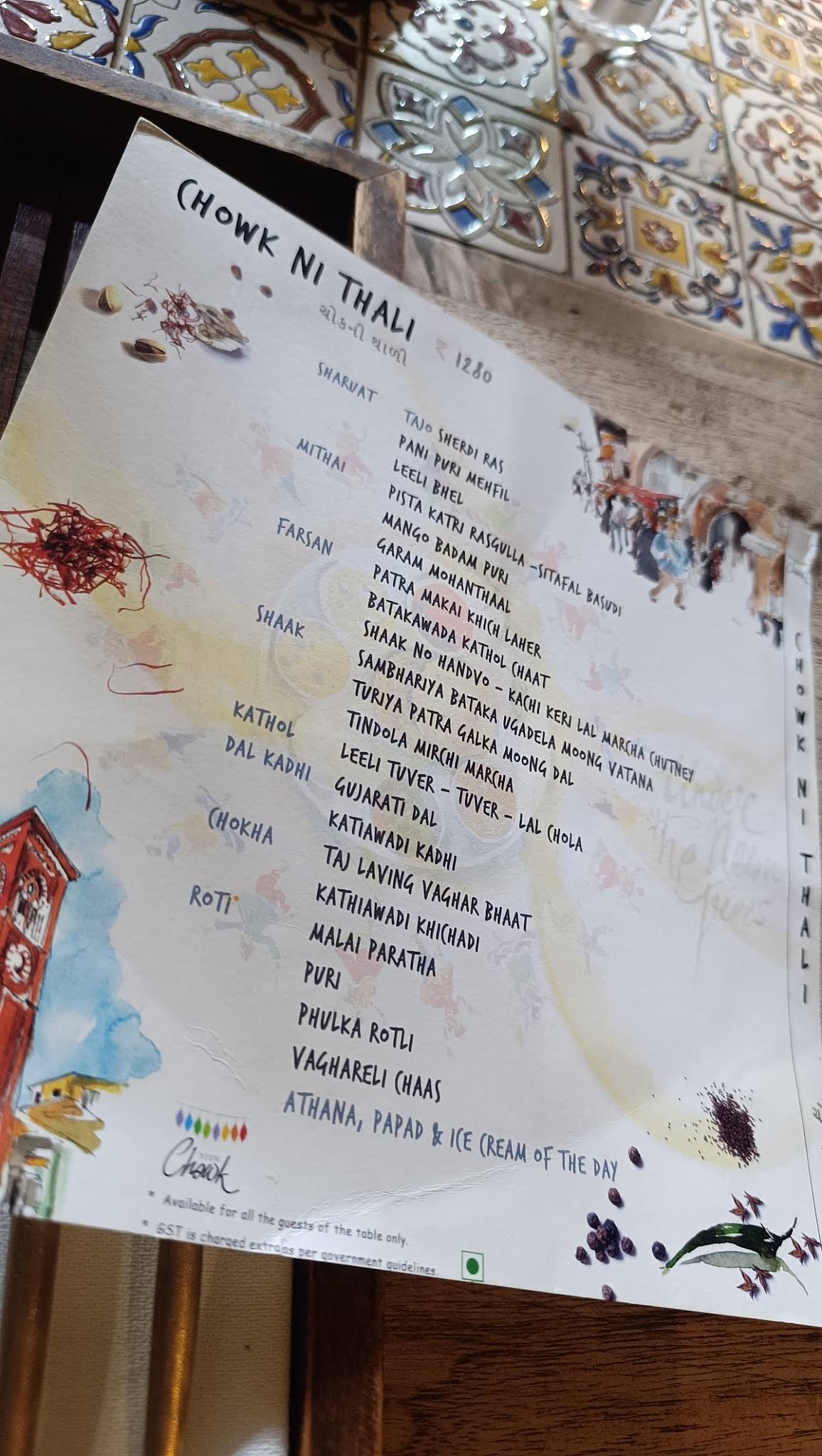 Menu at Under The Neem Trees, Ahmedabad