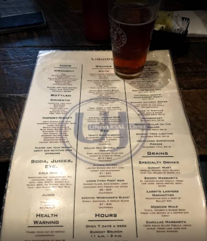 Menu at Universal Joint Kayışdağı, Istanbul
