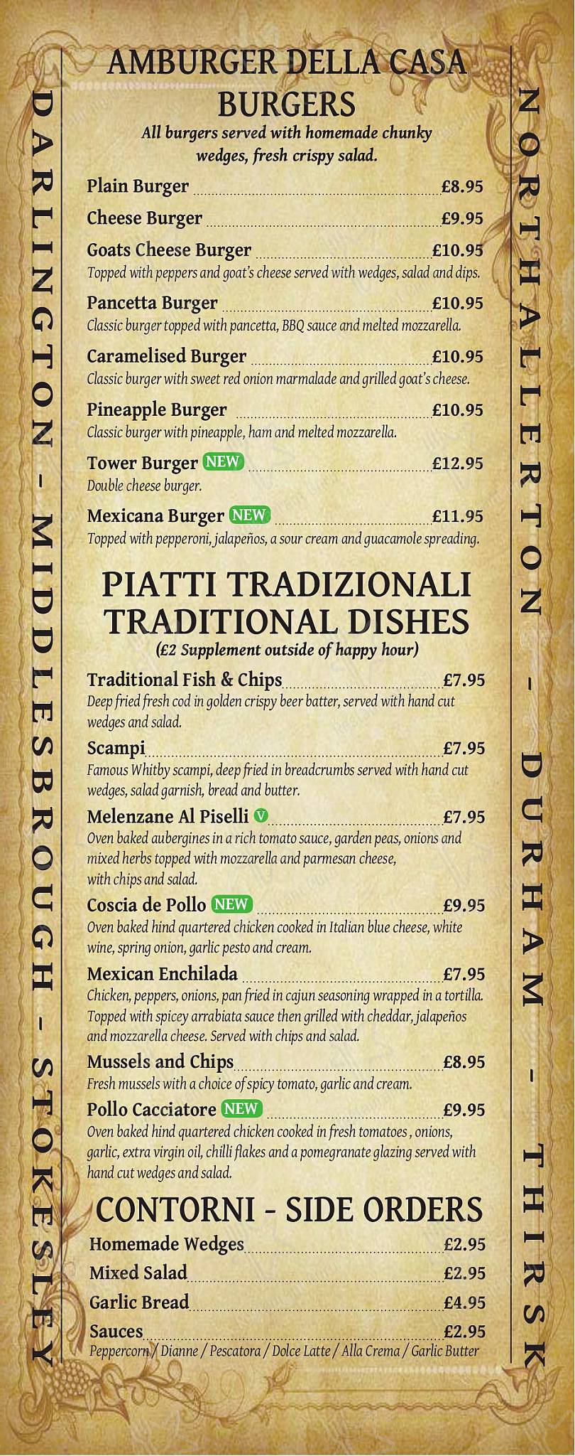 Menu at Uno Momento restaurant, Durham