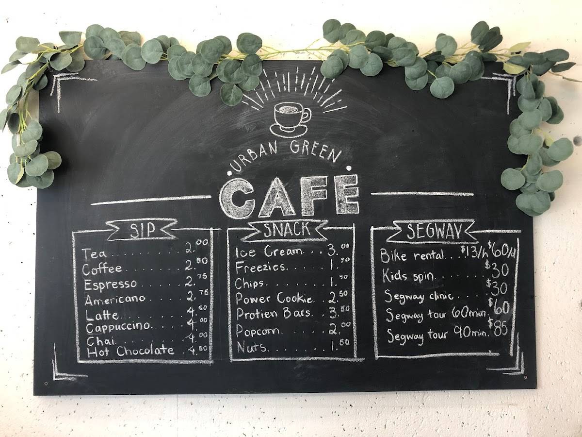 Menu at Urban Green Cafe, Edmonton
