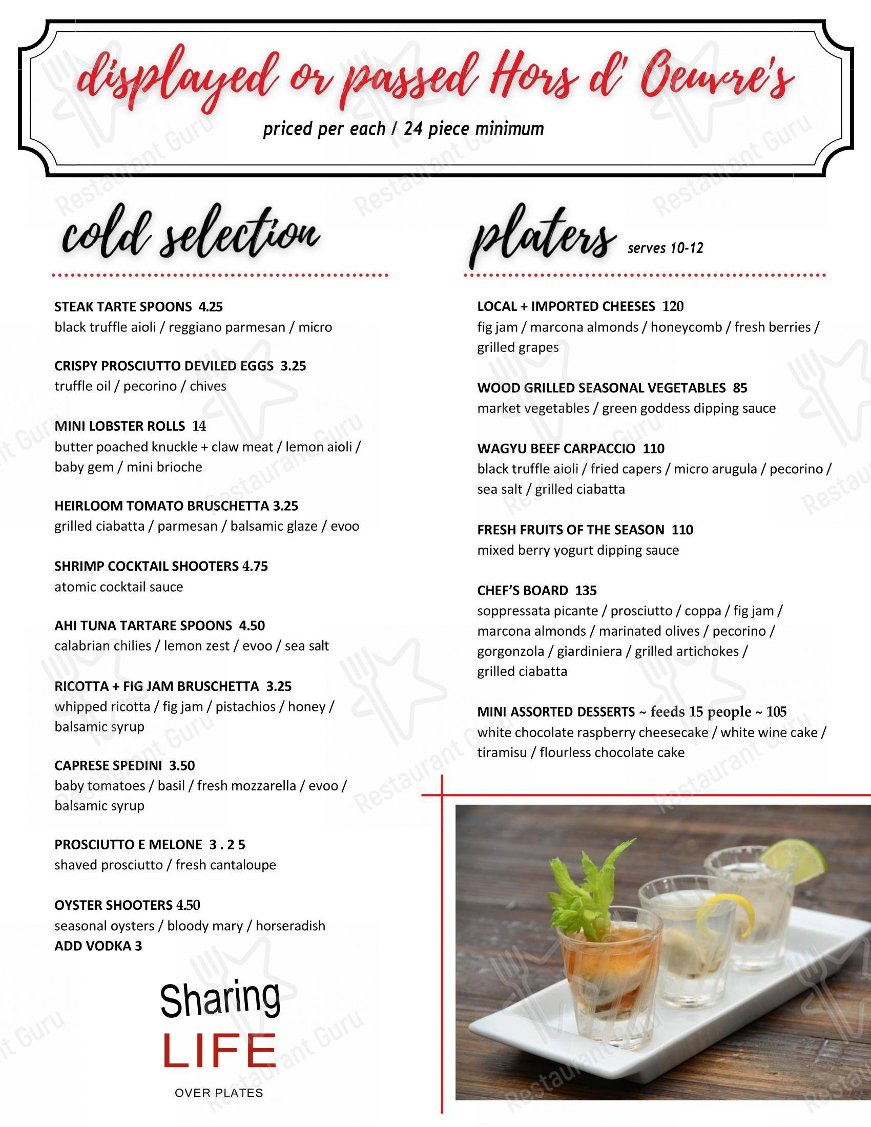 Menu at VAI's Italian Inspired Restaurant Kitchen + Bar, Naperville