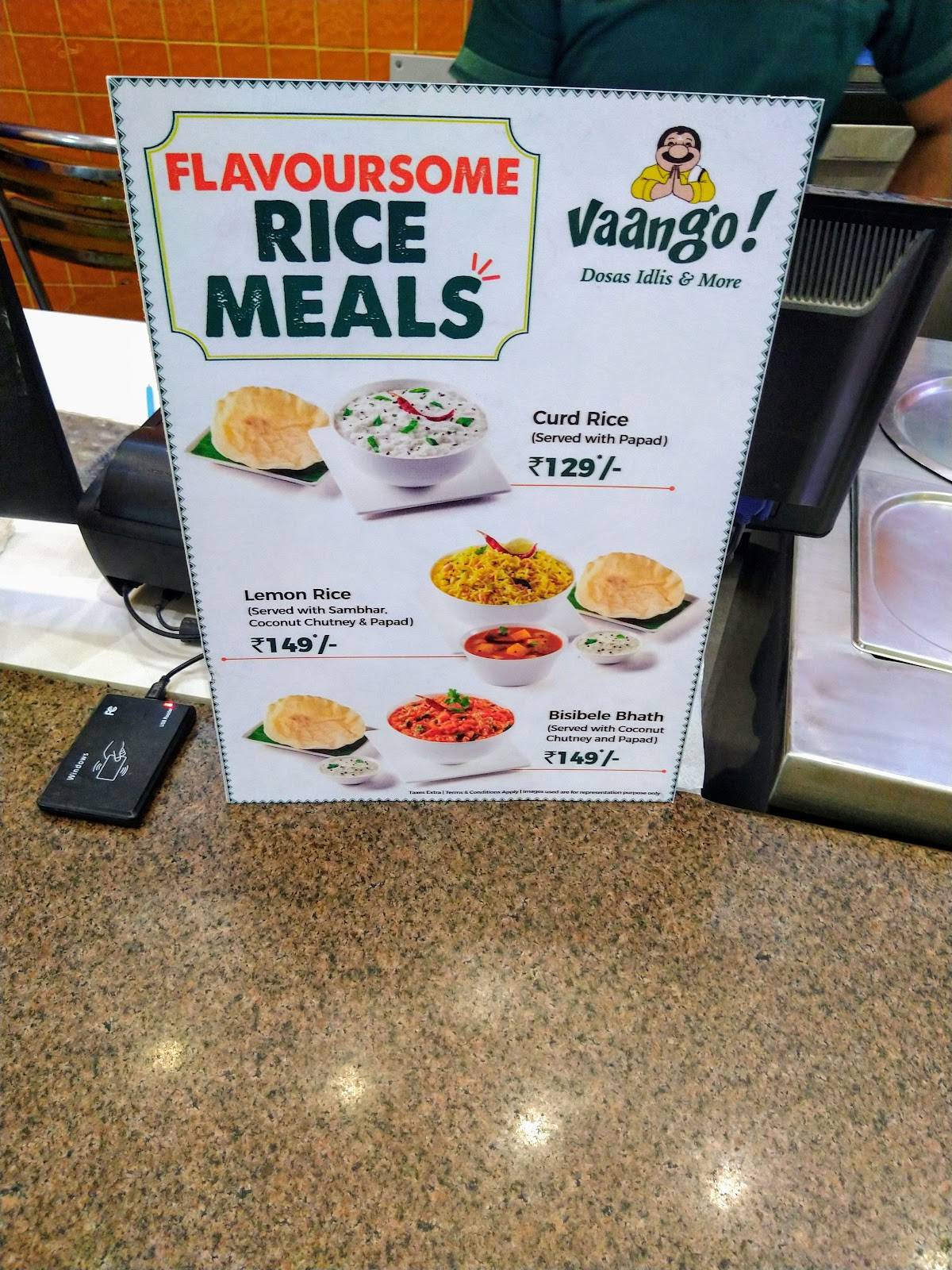 Menu at Vaango, Kolkata