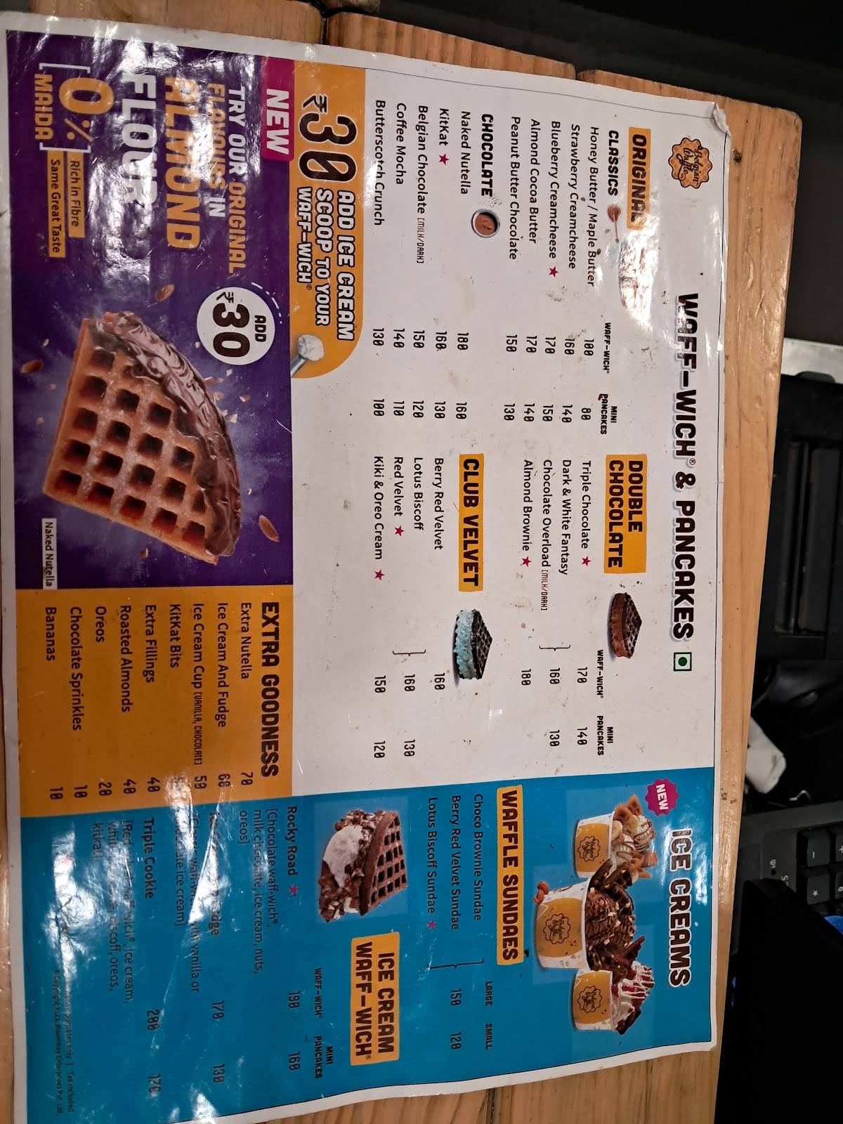 Menu at The Belgian Waffle Co, Vadodara, GF-Shop No-1