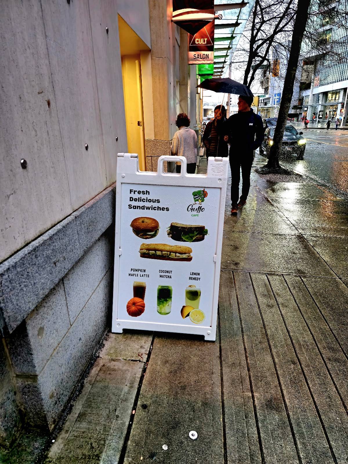 Menu at Guffo Café, Vancouver