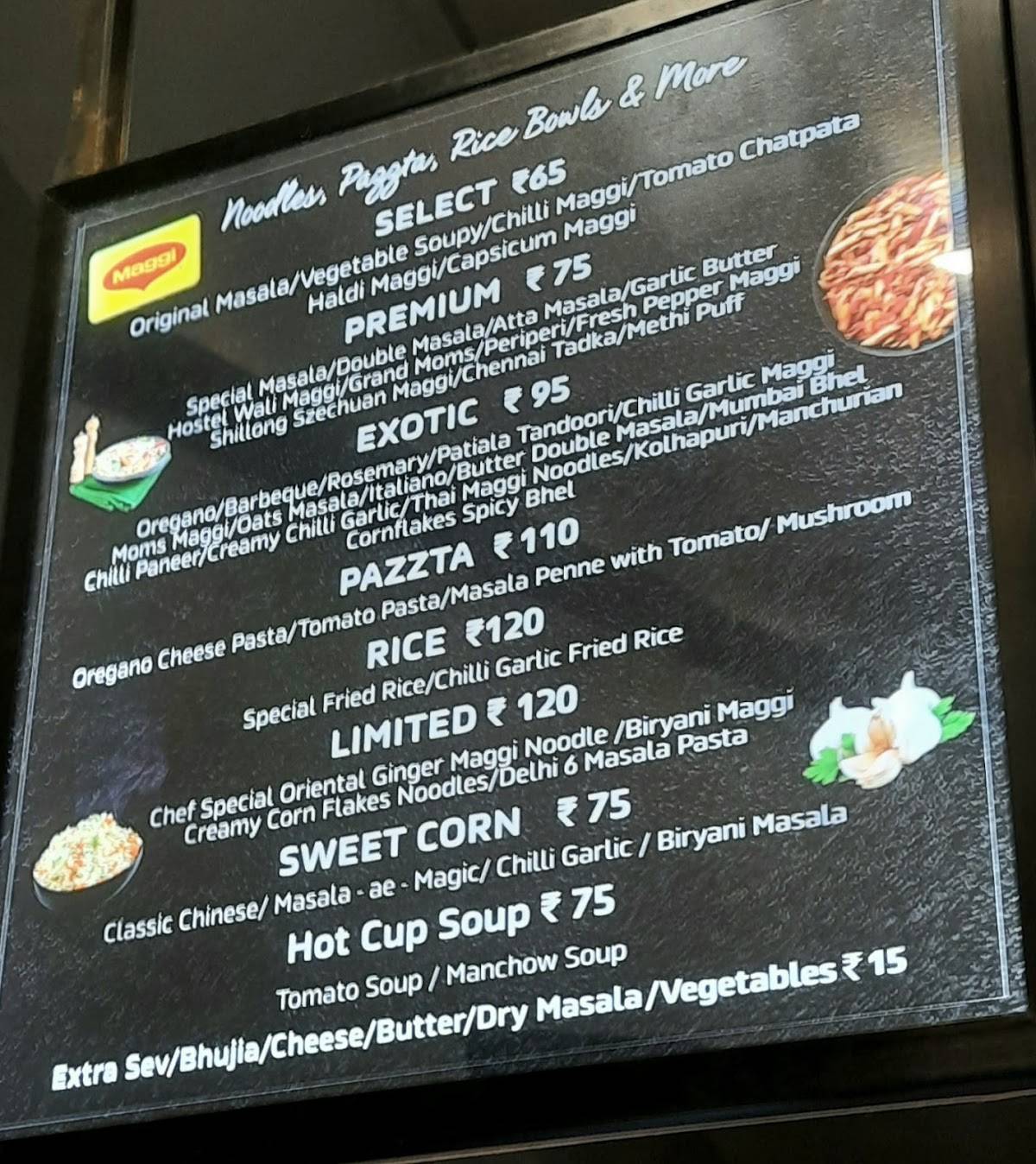 Menu at Nescafe, Vapi