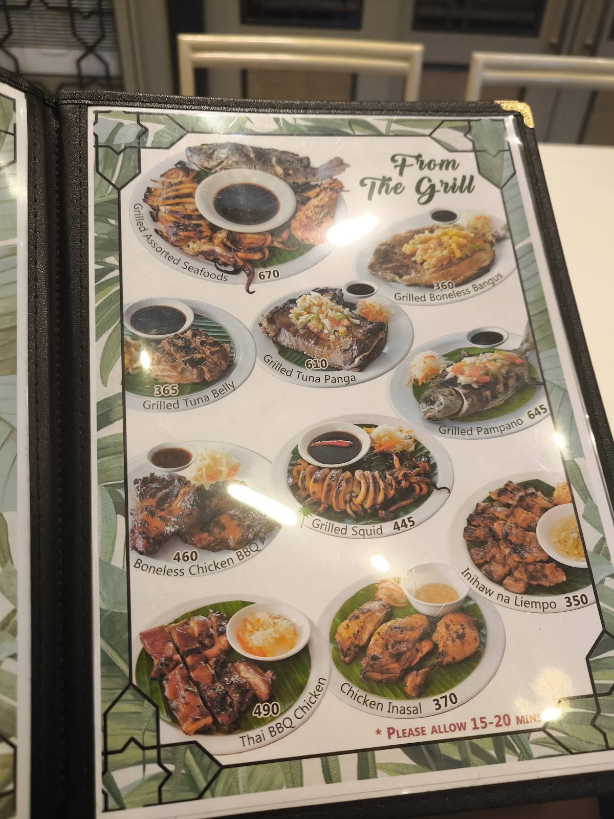 Menu at Veranda by Cocolime restaurant, Subic Bay Freeport Zone