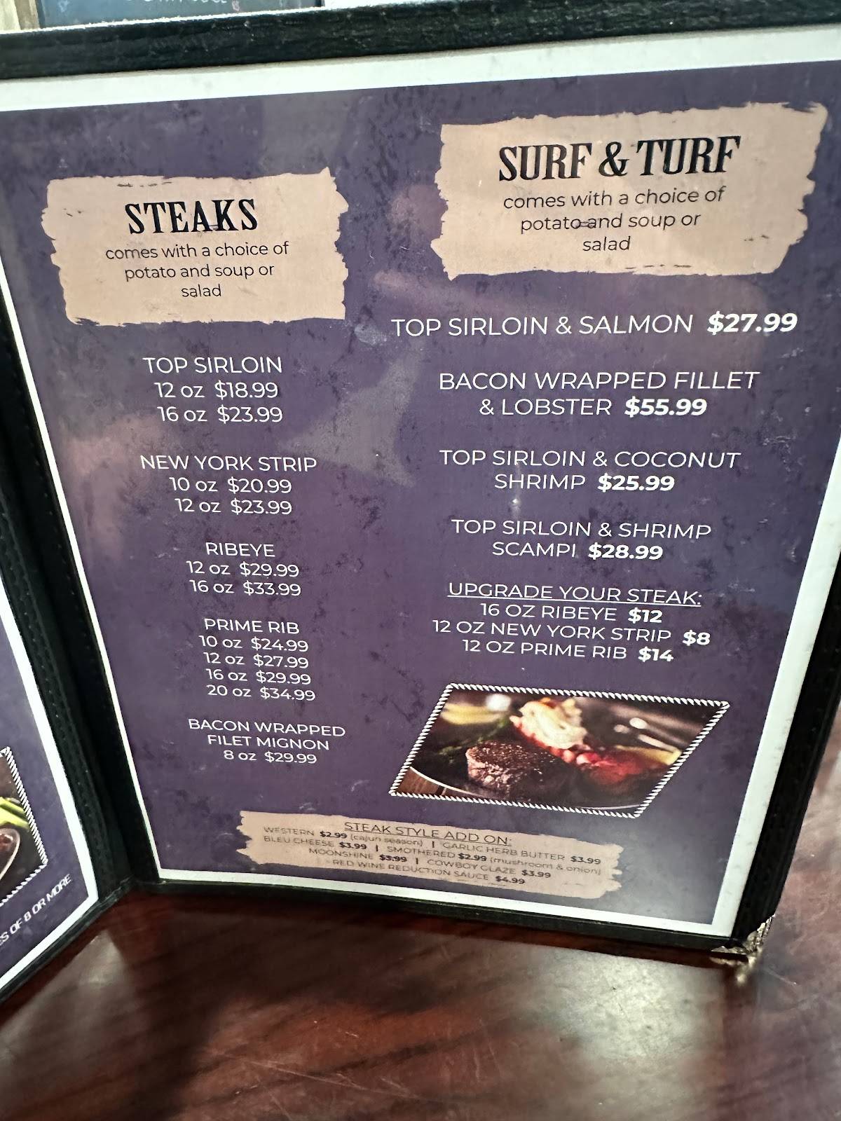 Menu at The Valley Steakhouse, Vernal