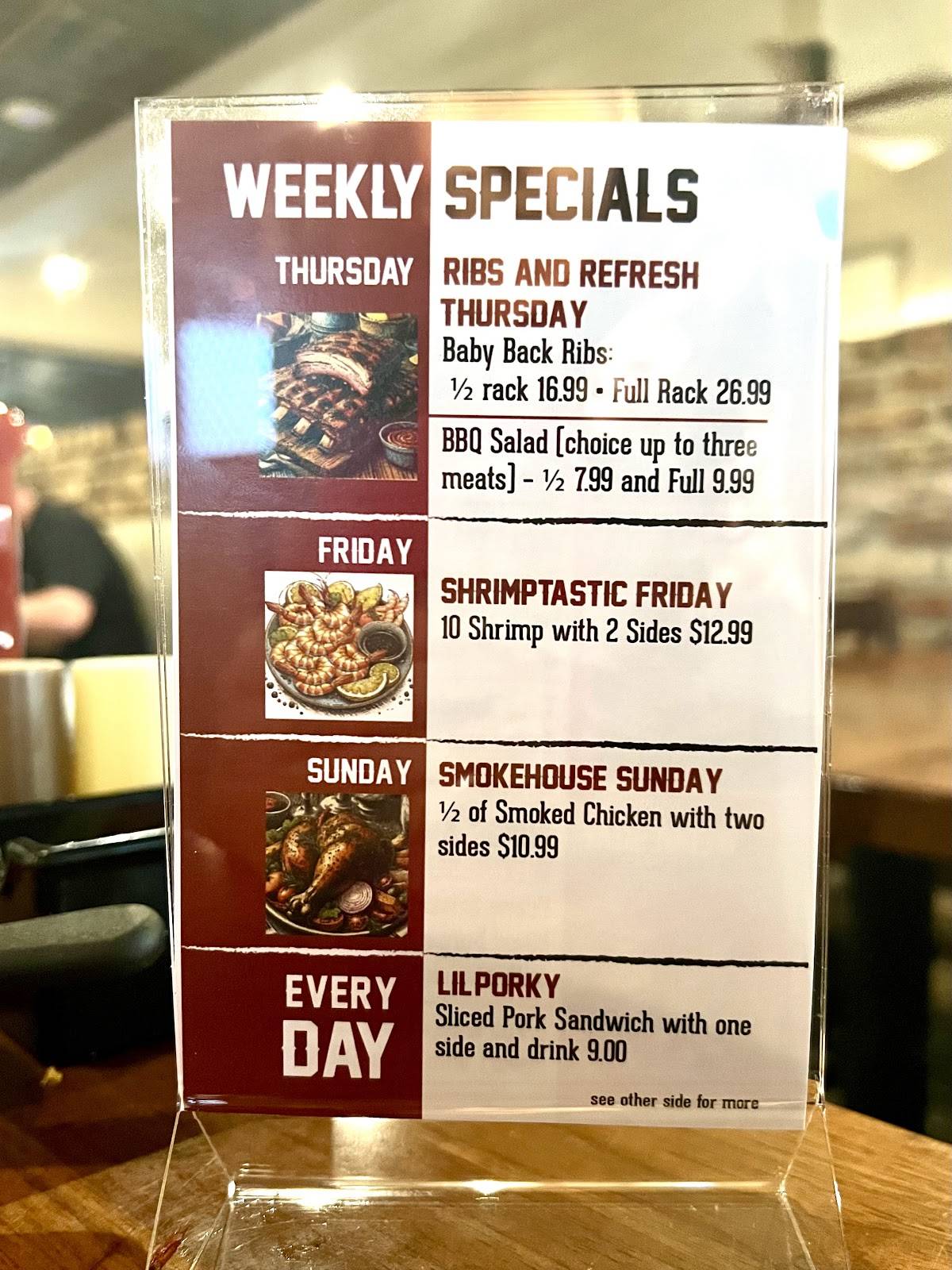 Menu at Wilke's 14 Bones BBQ, Vero Beach