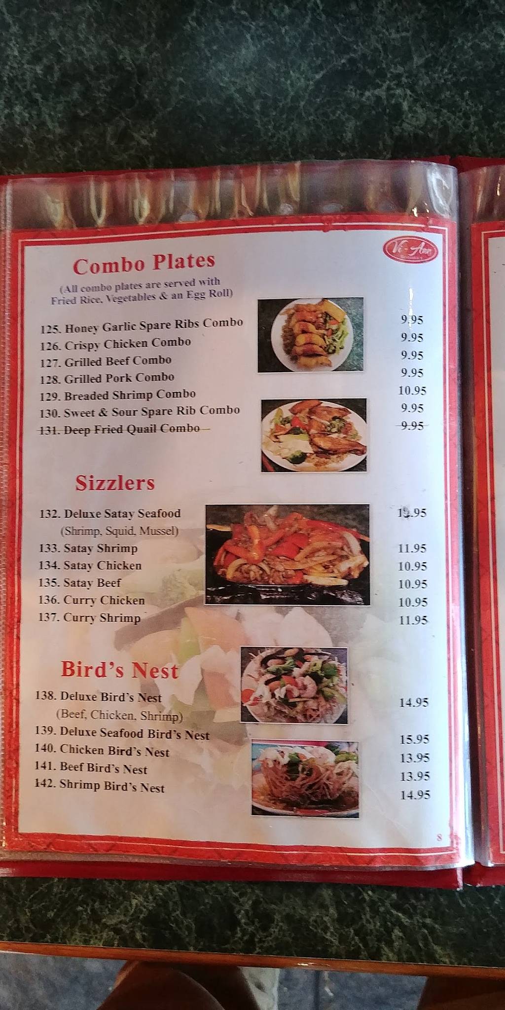 Menu at Vi-Ann Restaurant, Winnipeg, Notre Dame Ave