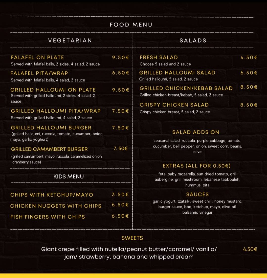 Menu at Kebab King restaurant, Victoria