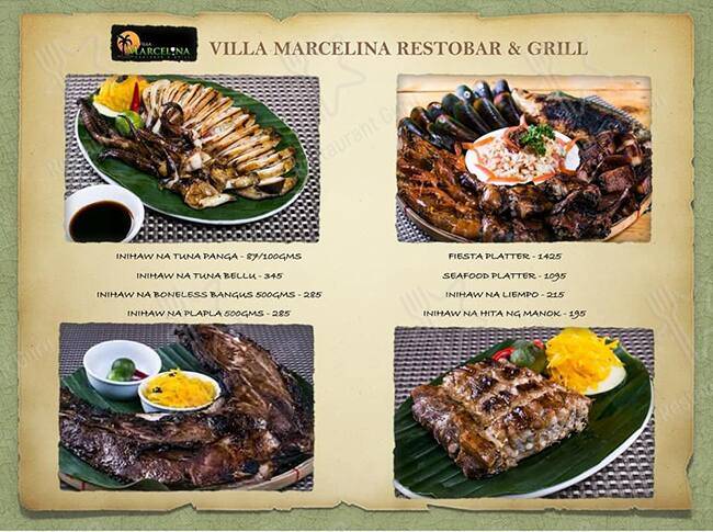 Carta del pub y bar Villa Marcelina, Valenzuela