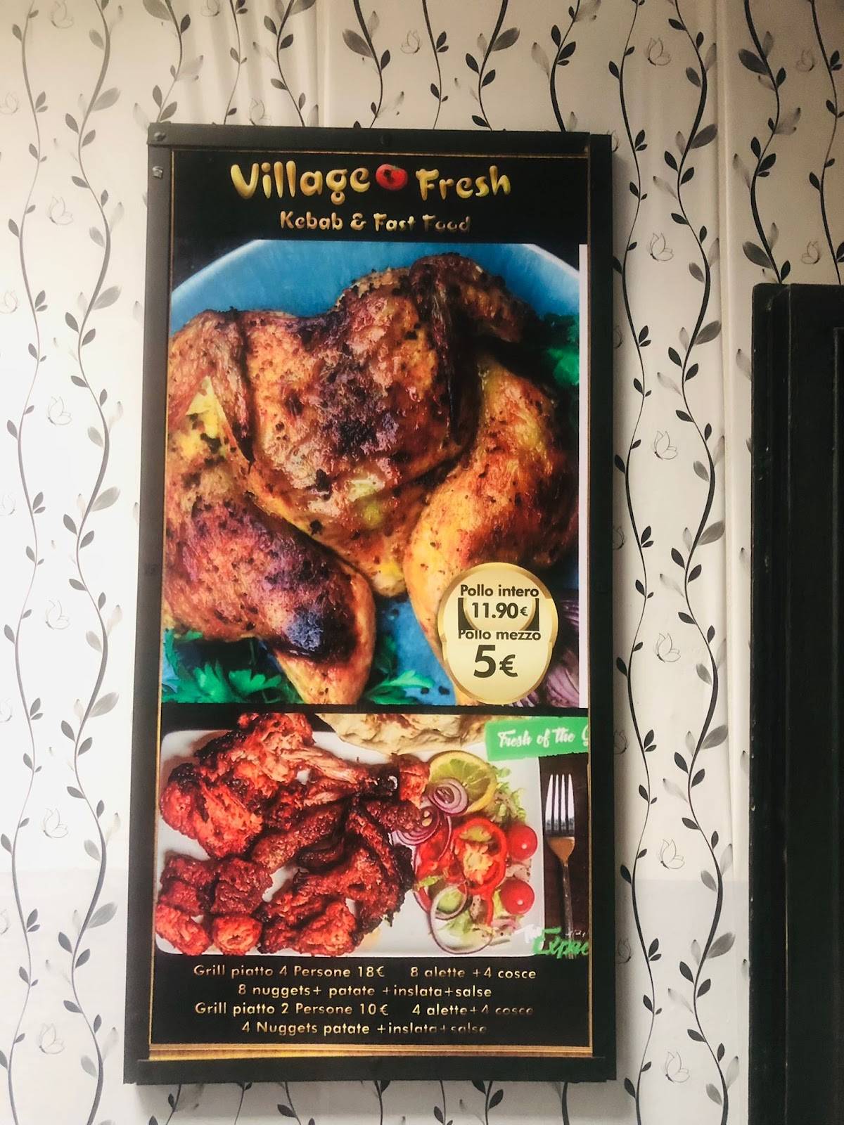 Menu da Village fresh kebab & fast food halal Indian Pakistani food, Verona