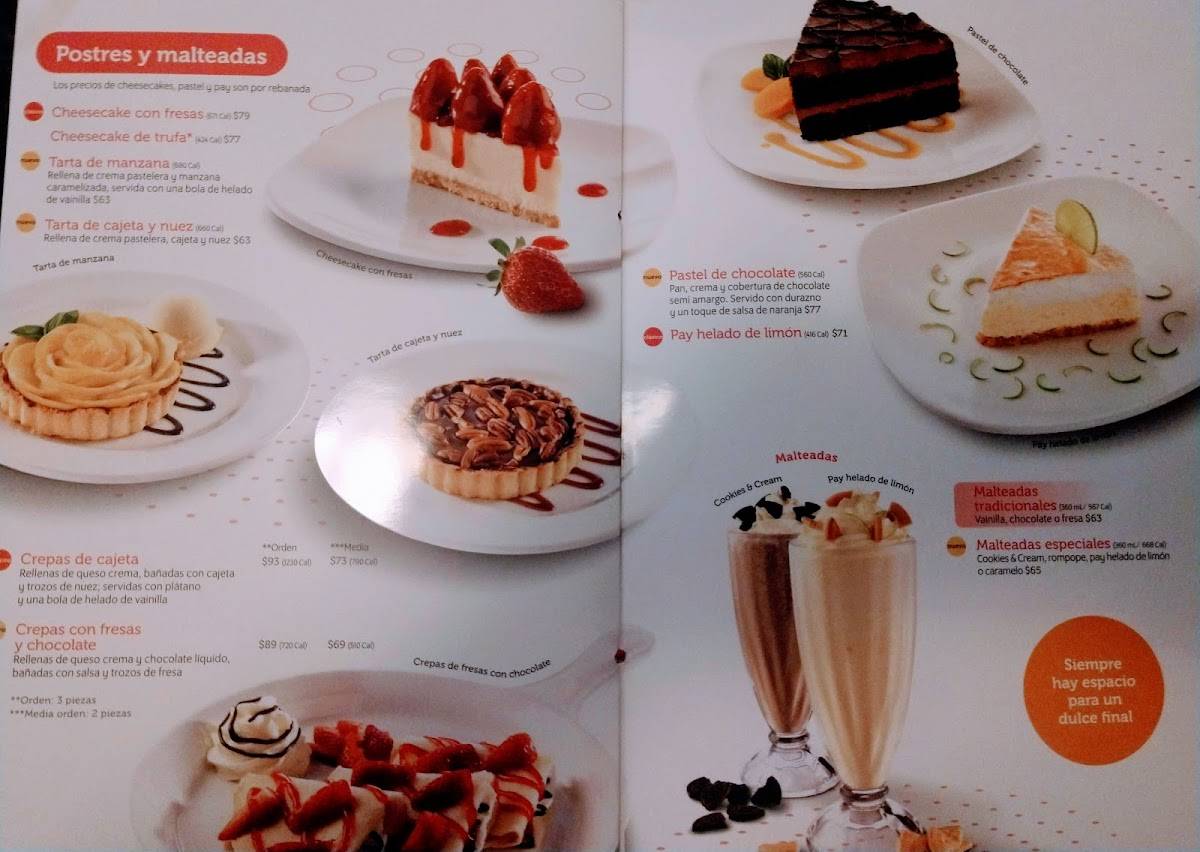 Carta de cafetería Vips Macro Plaza Mérida, Merida, C. 33 200a