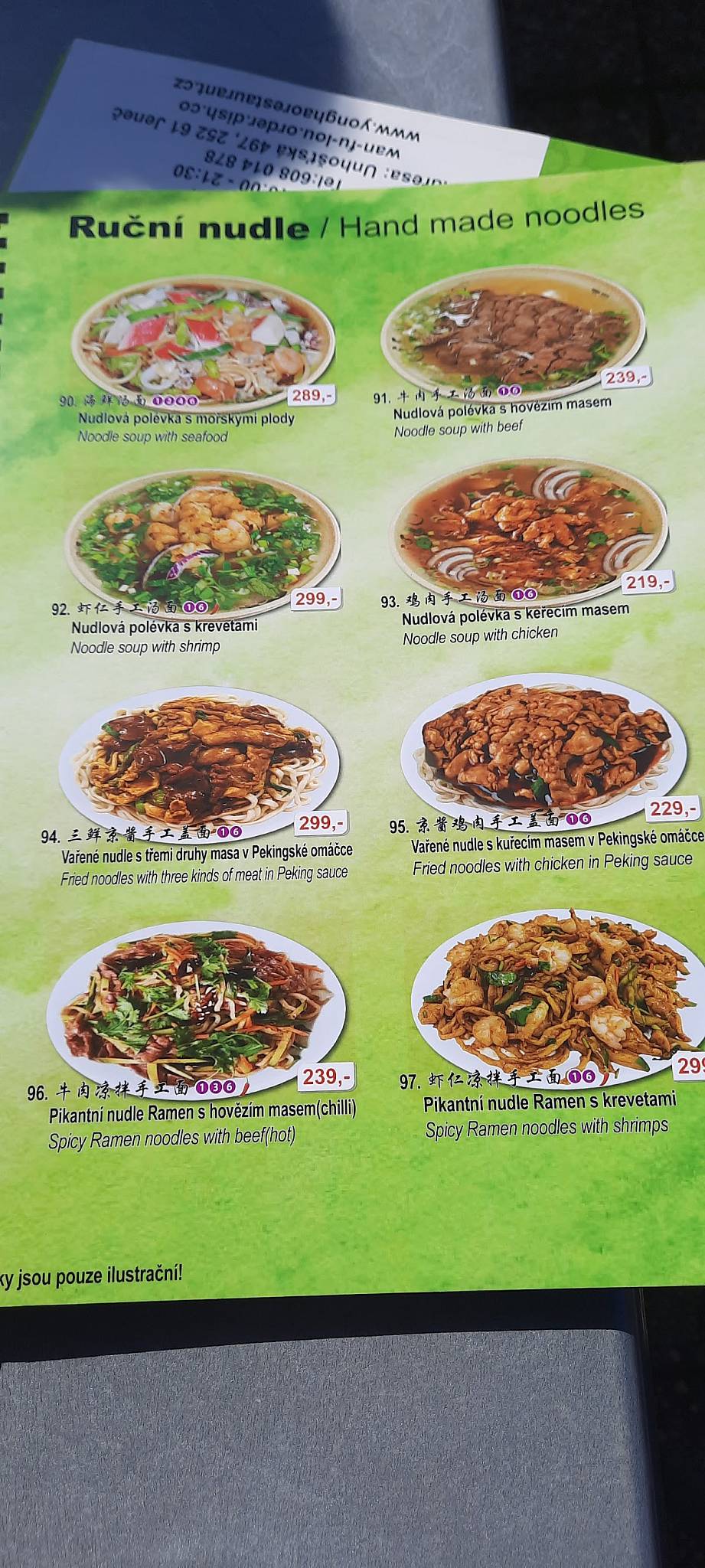 Menu at WAN FU LOU - Čínská restaurace Jeneč restaurant, Jeneč