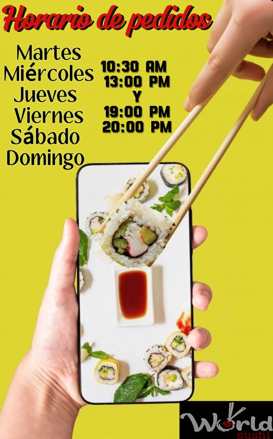 Carta del restaurante WORLD SUSHI, Los Alcázares